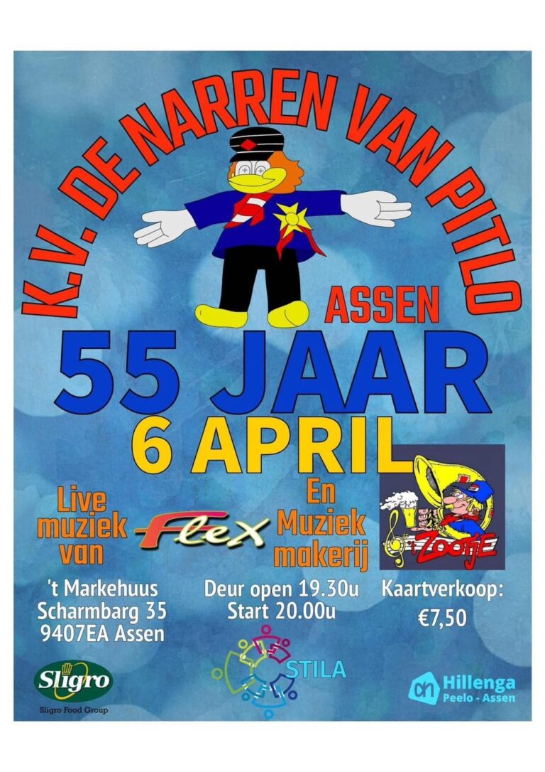 De Narren van Pitlo vieren hun 55 jarig bestaan – Wijkcentrum Peelo